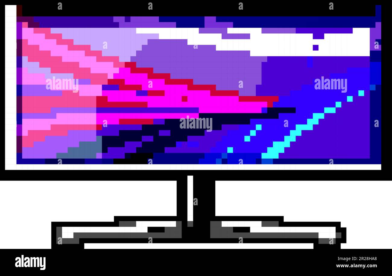 player monitor pc gaming game pixel art vector illustration Stock ...