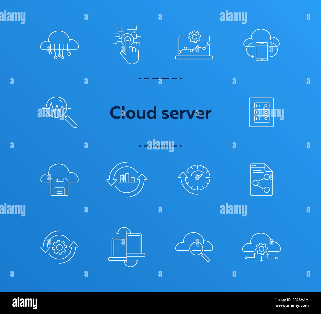 Cloud server line icon set Stock Vector Image & Art - Alamy