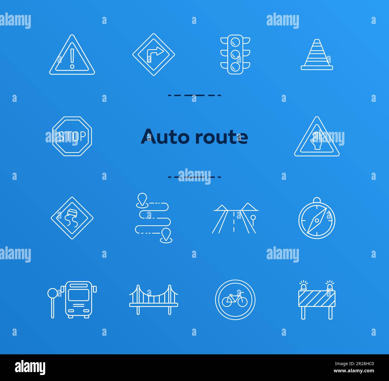 Auto route icons Stock Vector Image & Art - Alamy