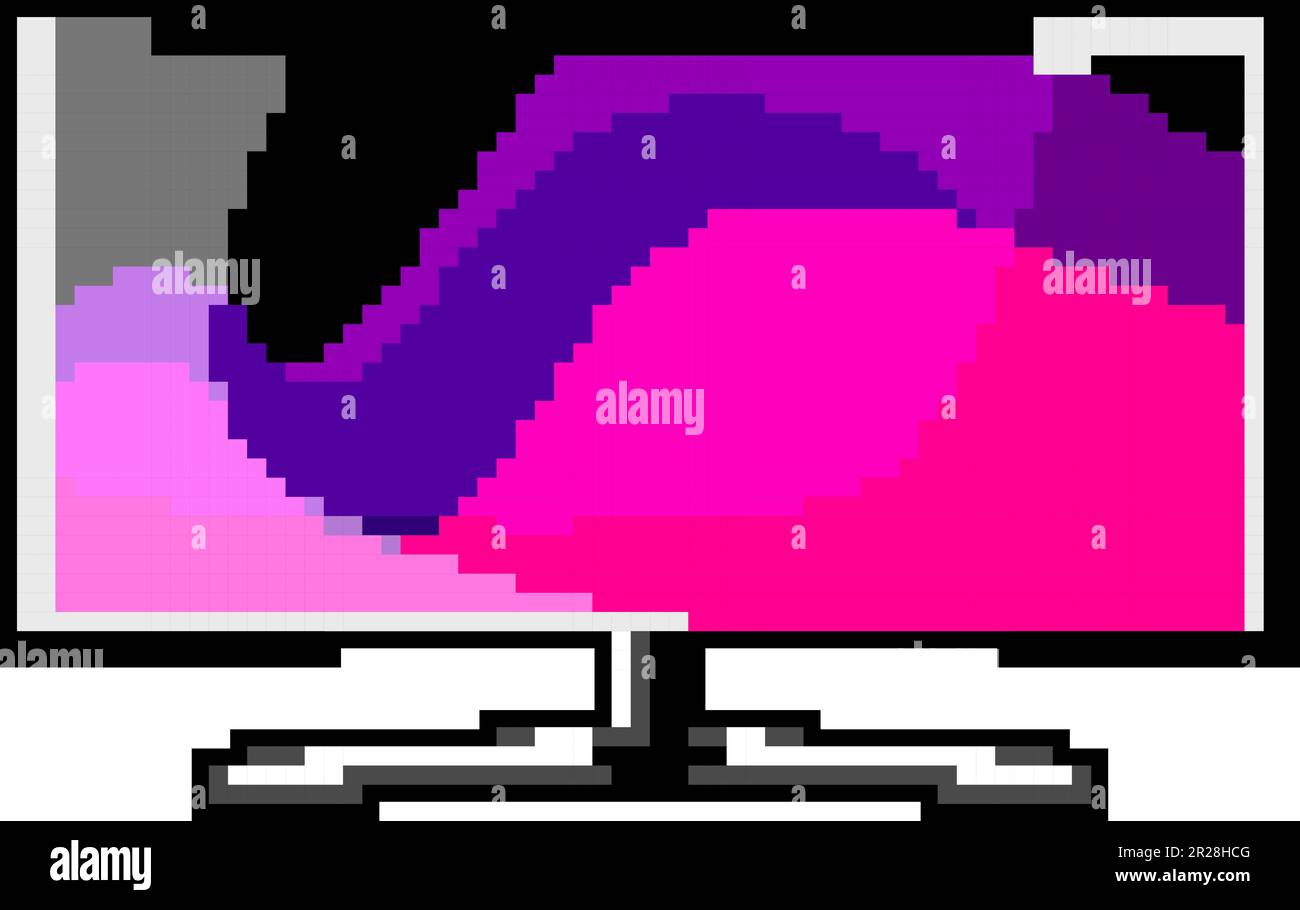 technology monitor pc gaming game pixel art vector illustration Stock ...