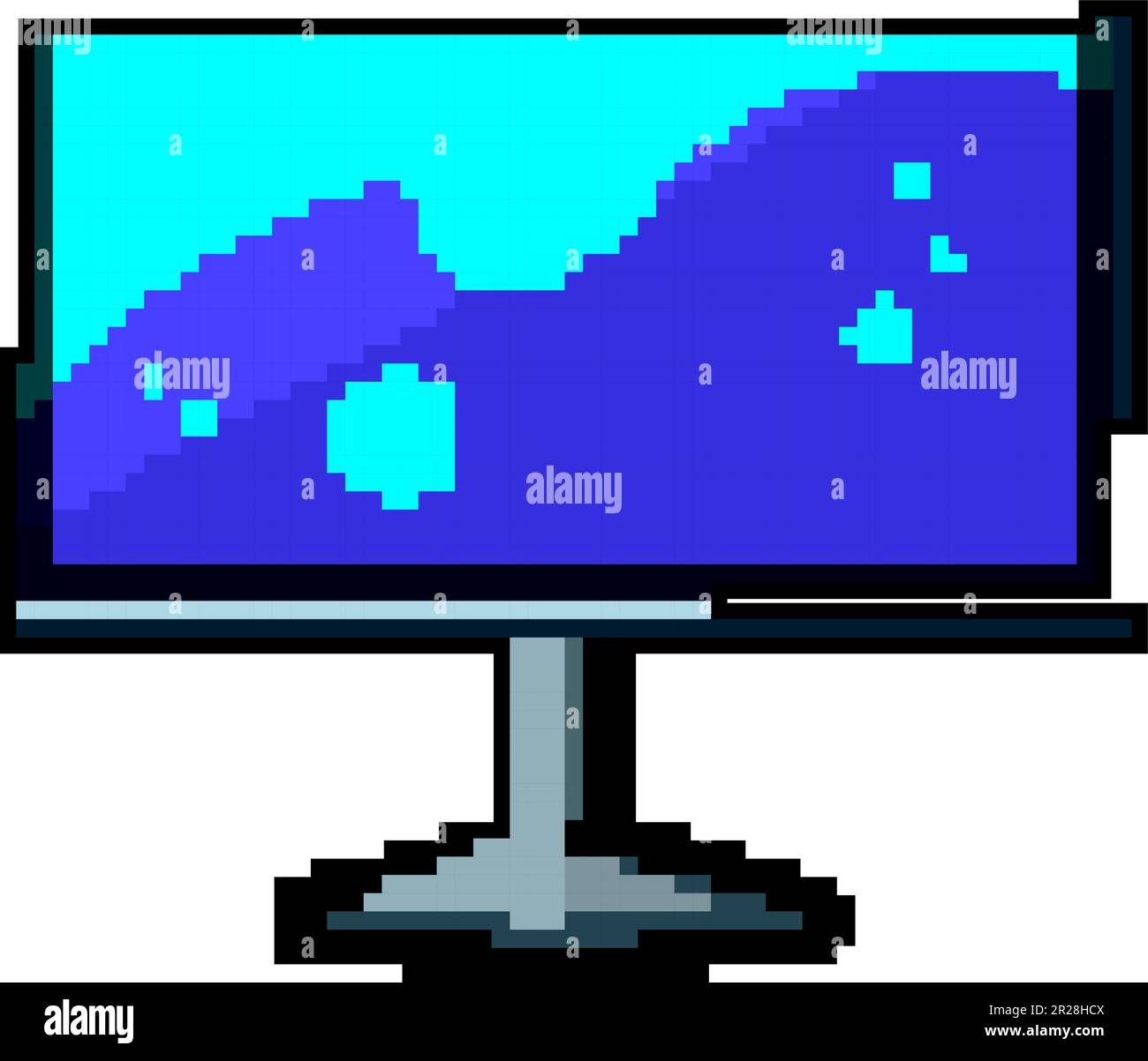 desktop monitor pc game pixel art vector illustration Stock Vector ...