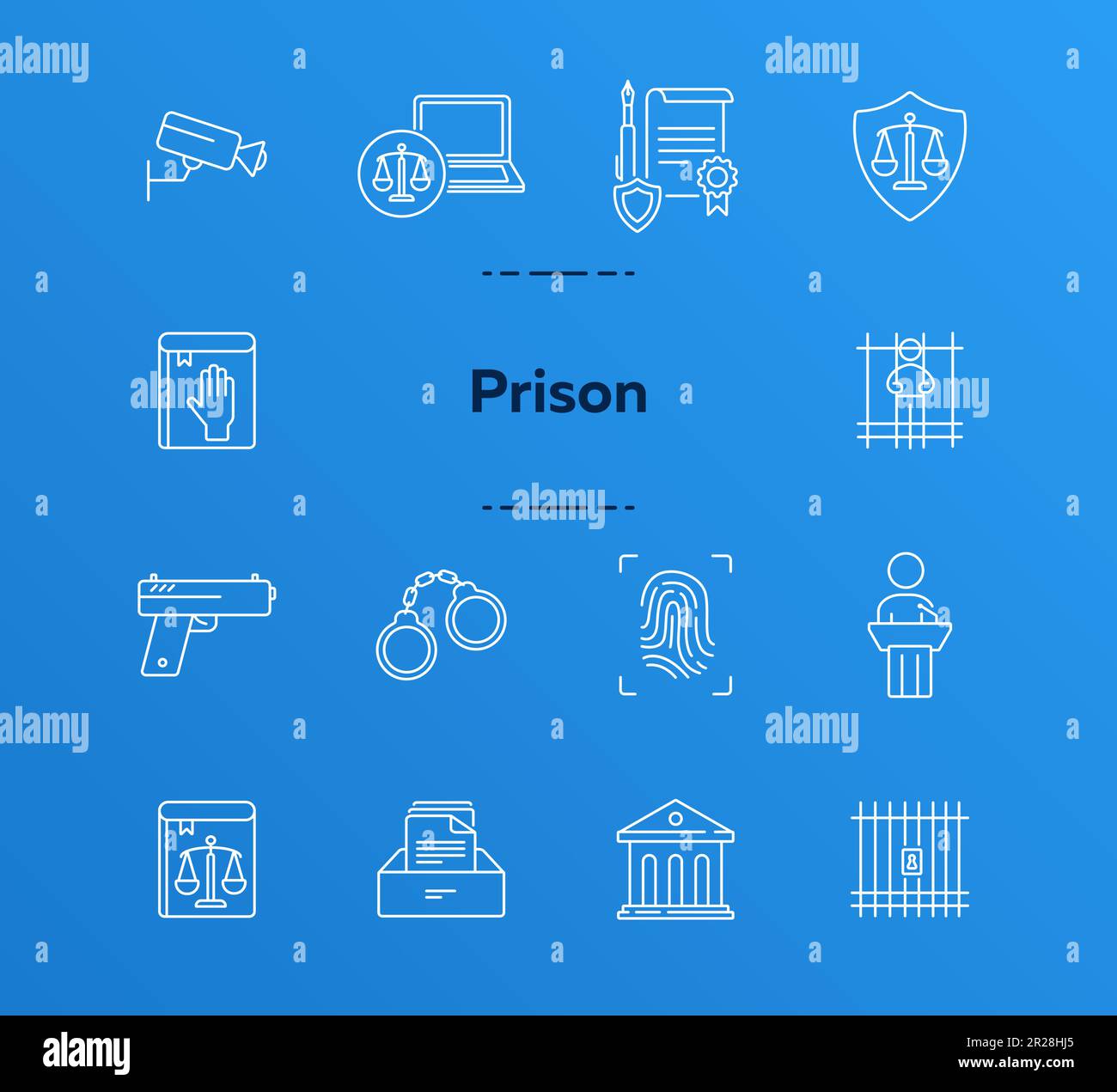 Prison line icon set Stock Vector Image & Art - Alamy