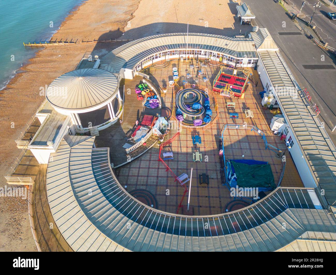 aerial view of worthing lido on the west sussex coast Stock Photo - Alamy