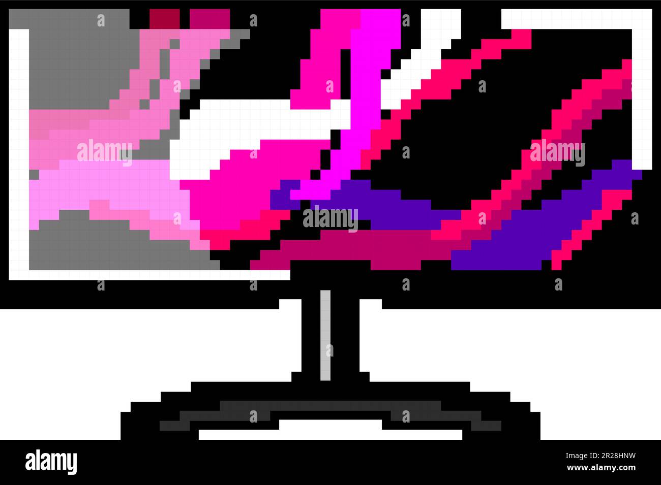 neon monitor pc gaming game pixel art vector illustration Stock Vector ...