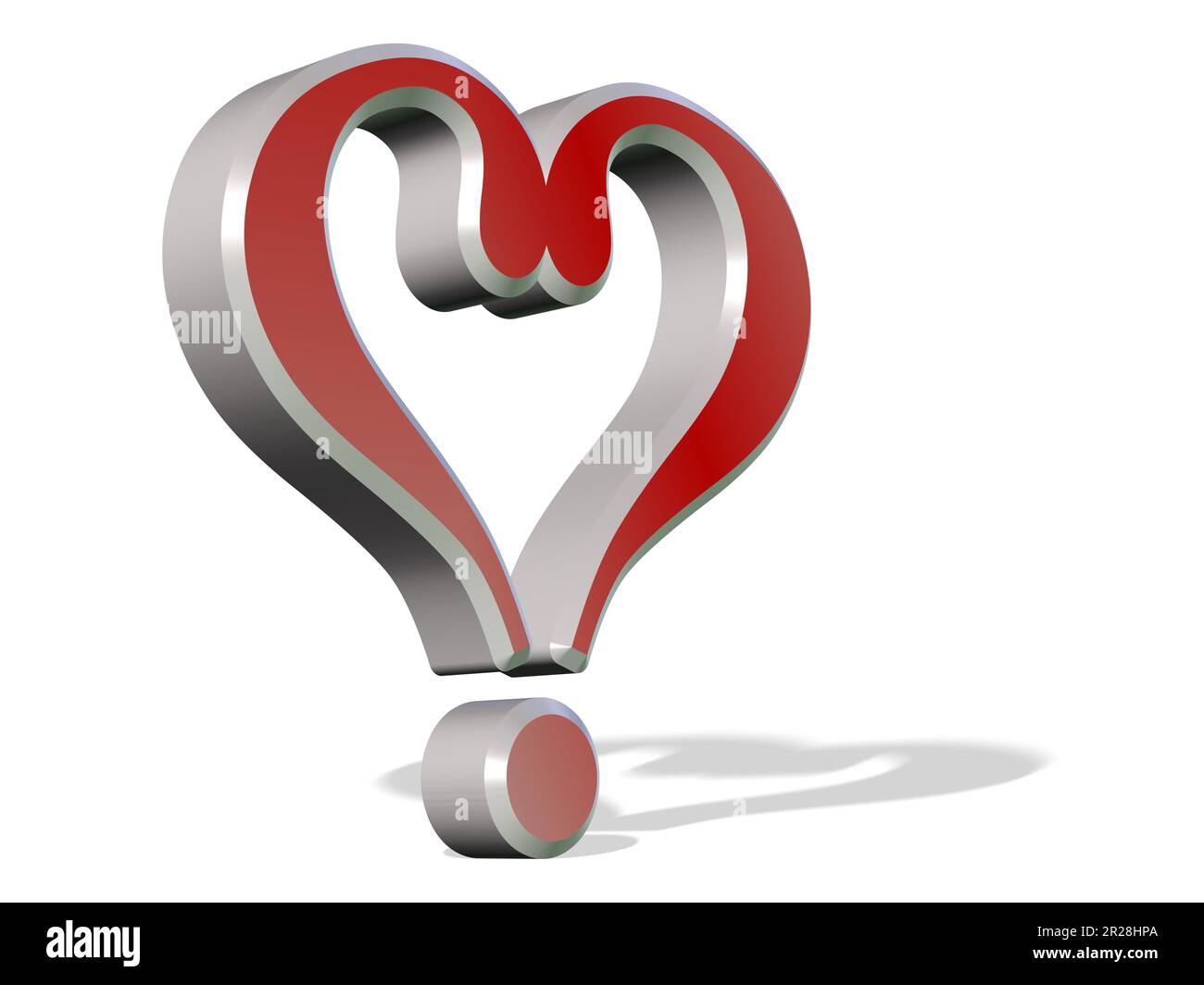 Red heart shaped from question marks, 3d illustration Stock Photo - Alamy