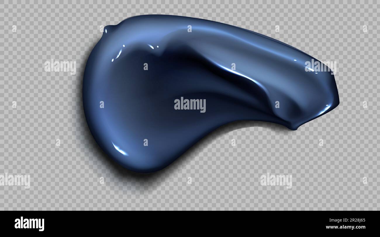 Cosmetic cream or black face mask smear realistic vector illustration ...