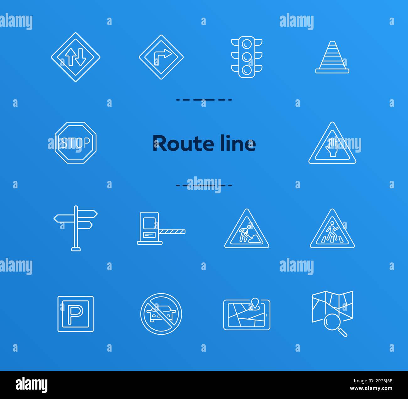 Route line icons Stock Vector Image & Art - Alamy