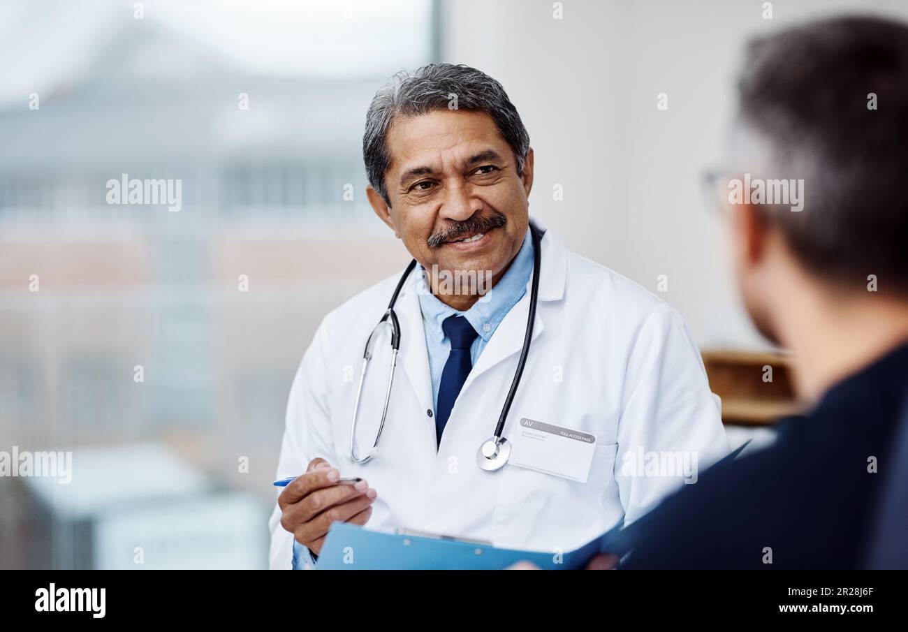 Healthcare, medical and doctor with a patient in a consultation in his ...