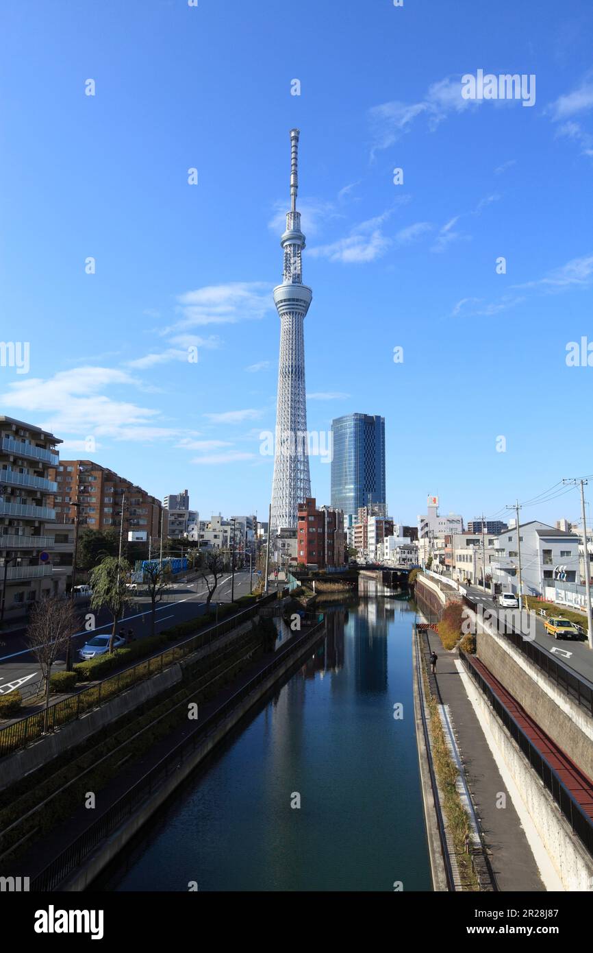 North ten between river and Tokyo sky tree Stock Photo - Alamy