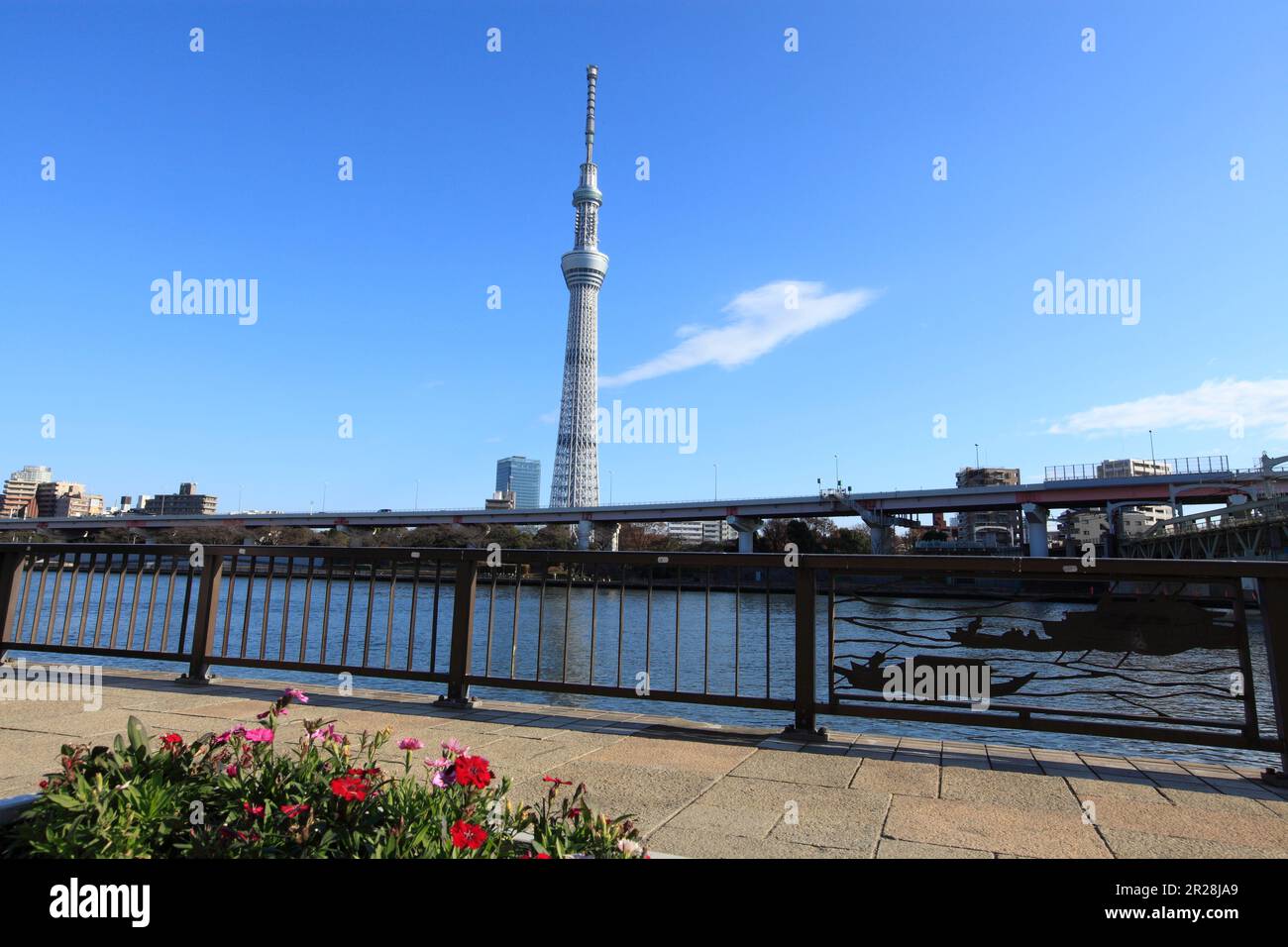 Tokyo sky tree and Sumida river terrace Stock Photo - Alamy