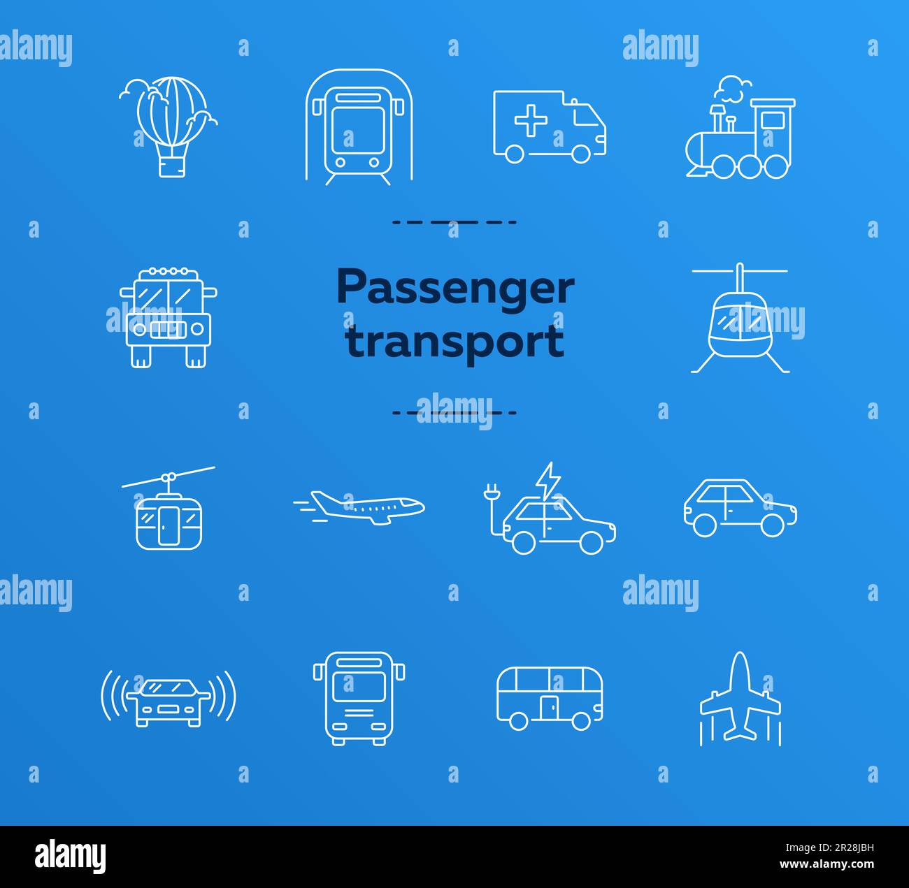 Passenger transport line icon set Stock Vector Image & Art - Alamy
