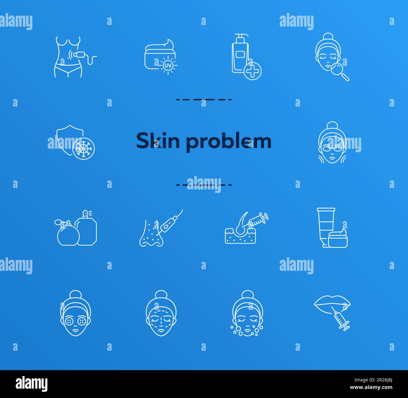 Skin problem line icon set Stock Vector Image & Art - Alamy