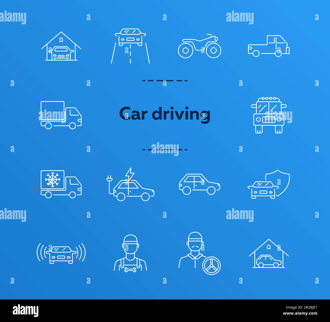 Car driving line icon set Stock Vector Image & Art - Alamy Car driving line icon set Stock Vector Image & Art - Alamy