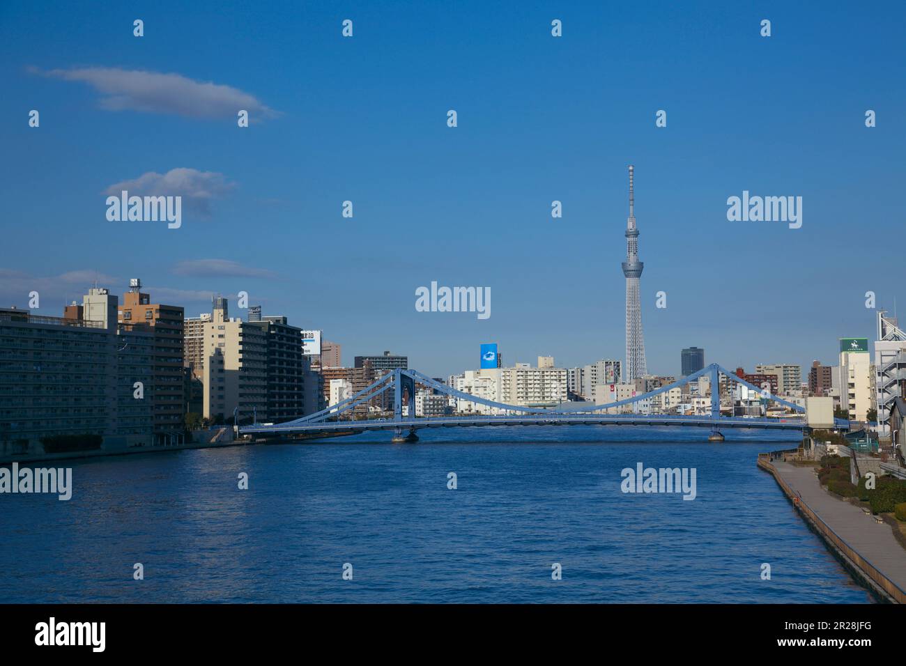 Sumida River, Kiyosu bridge, and Tokyo Sky Tree Stock Photo - Alamy