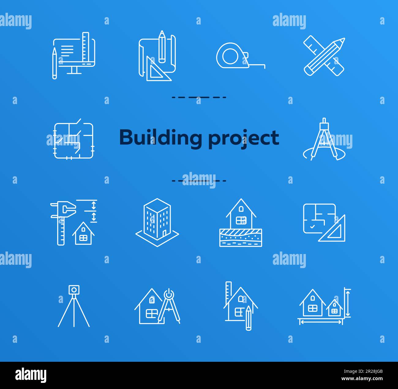 Building project line icon set Stock Vector Image & Art - Alamy