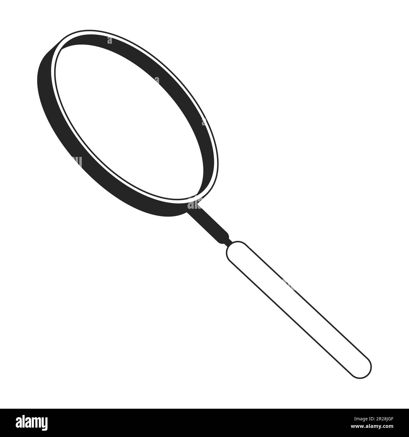 Left pointing magnifying glass flat monochrome isolated vector object ... Left pointing magnifying glass flat monochrome isolated vector object ...