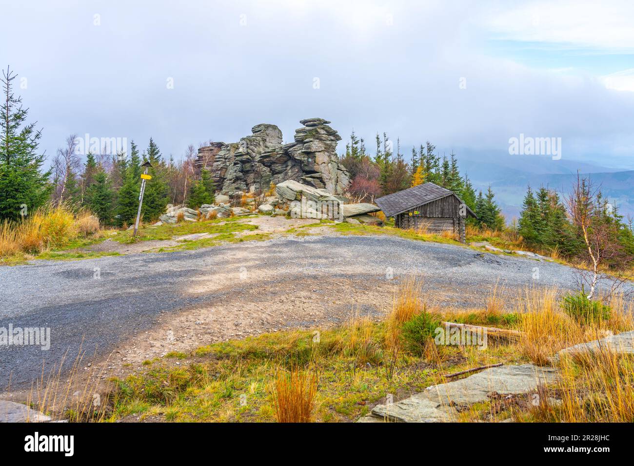 The rock formation of Giant Rocks, Czech: Obri skaly, beneath Mount ...