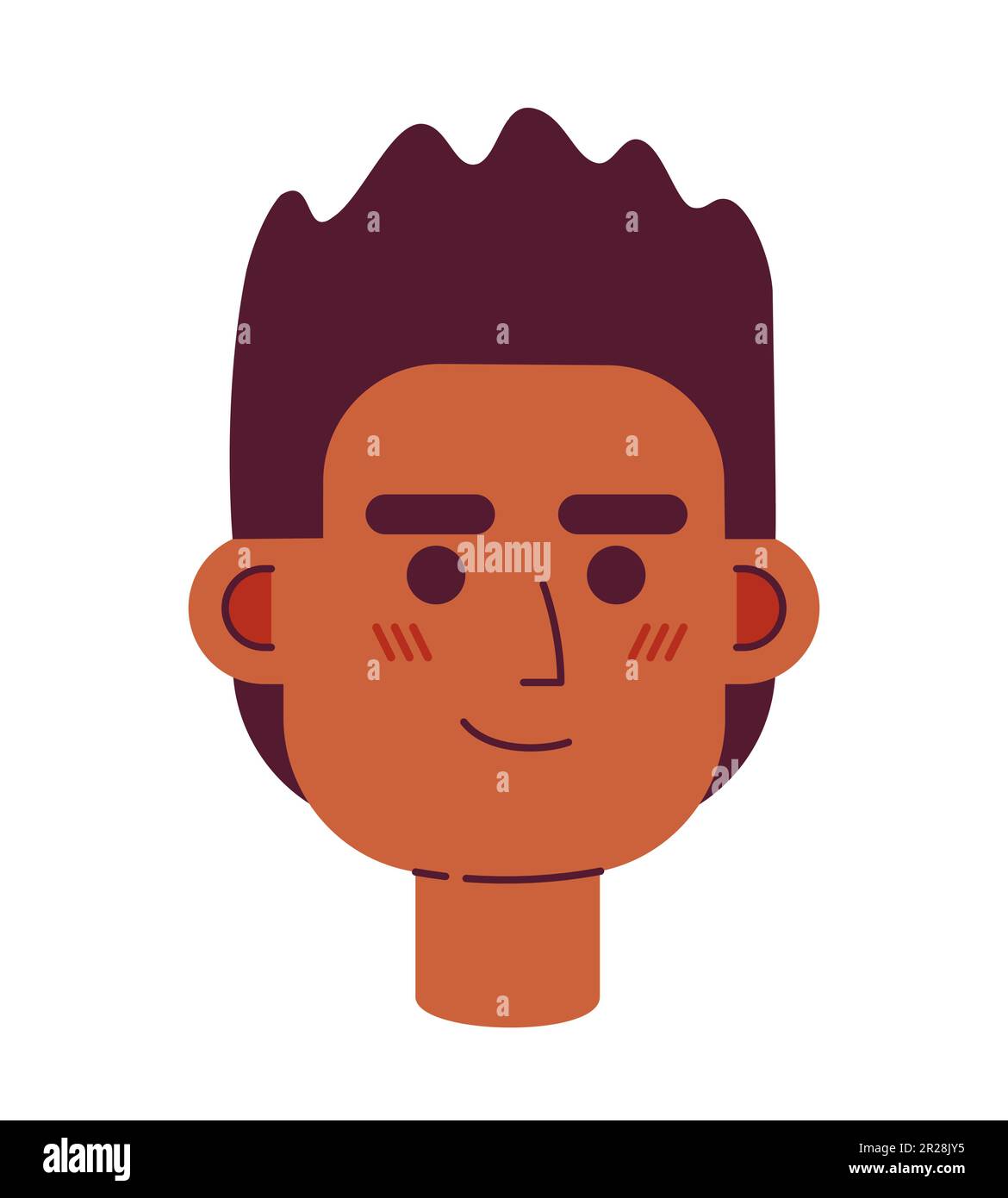 African american young man with prickly hairstyle semi flat vector ...