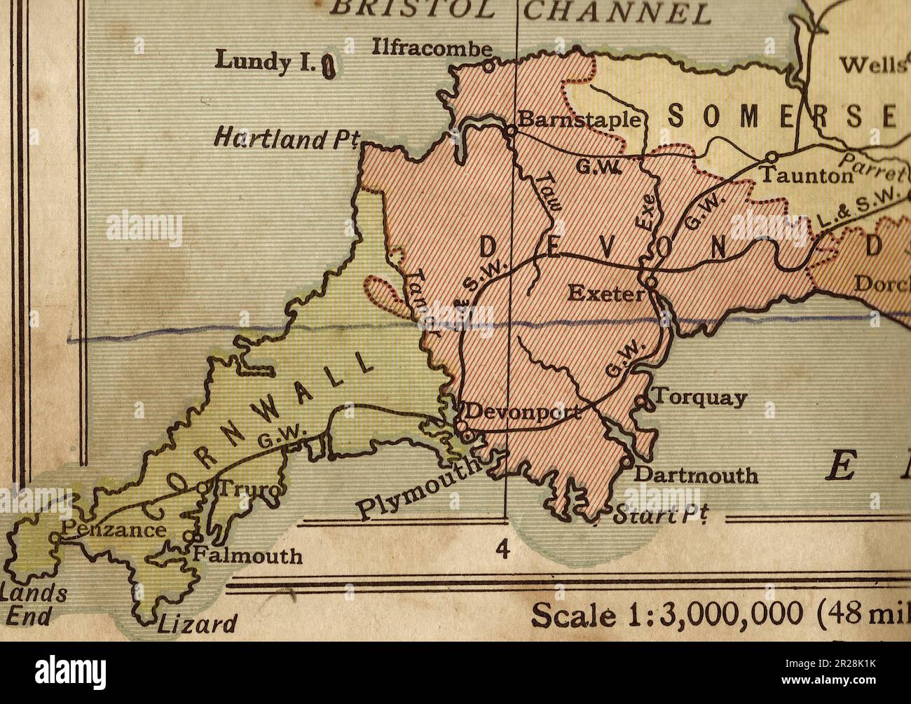 Map county devon city hi-res stock photography and images - Alamy