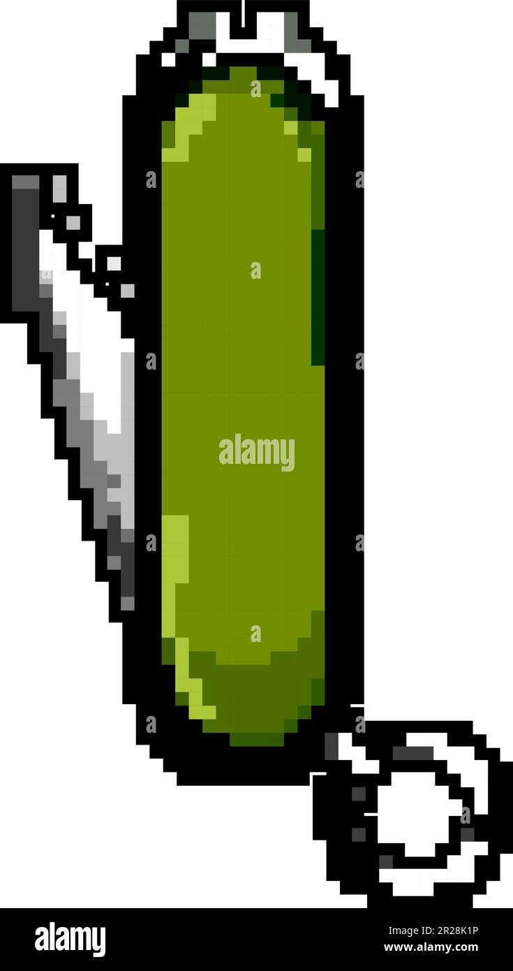 blade knife tool game pixel art vector illustration Stock Vector Image ...