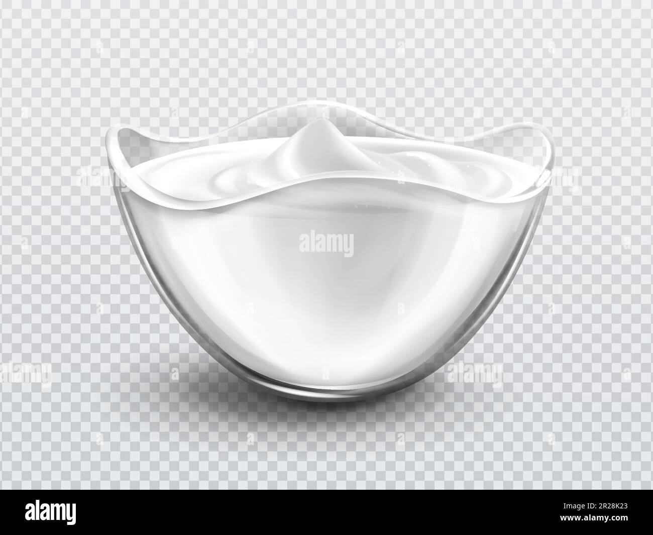 Bowl With Sauce Cream Mayonnaise Or Yogurt Glass Cup With Fresh