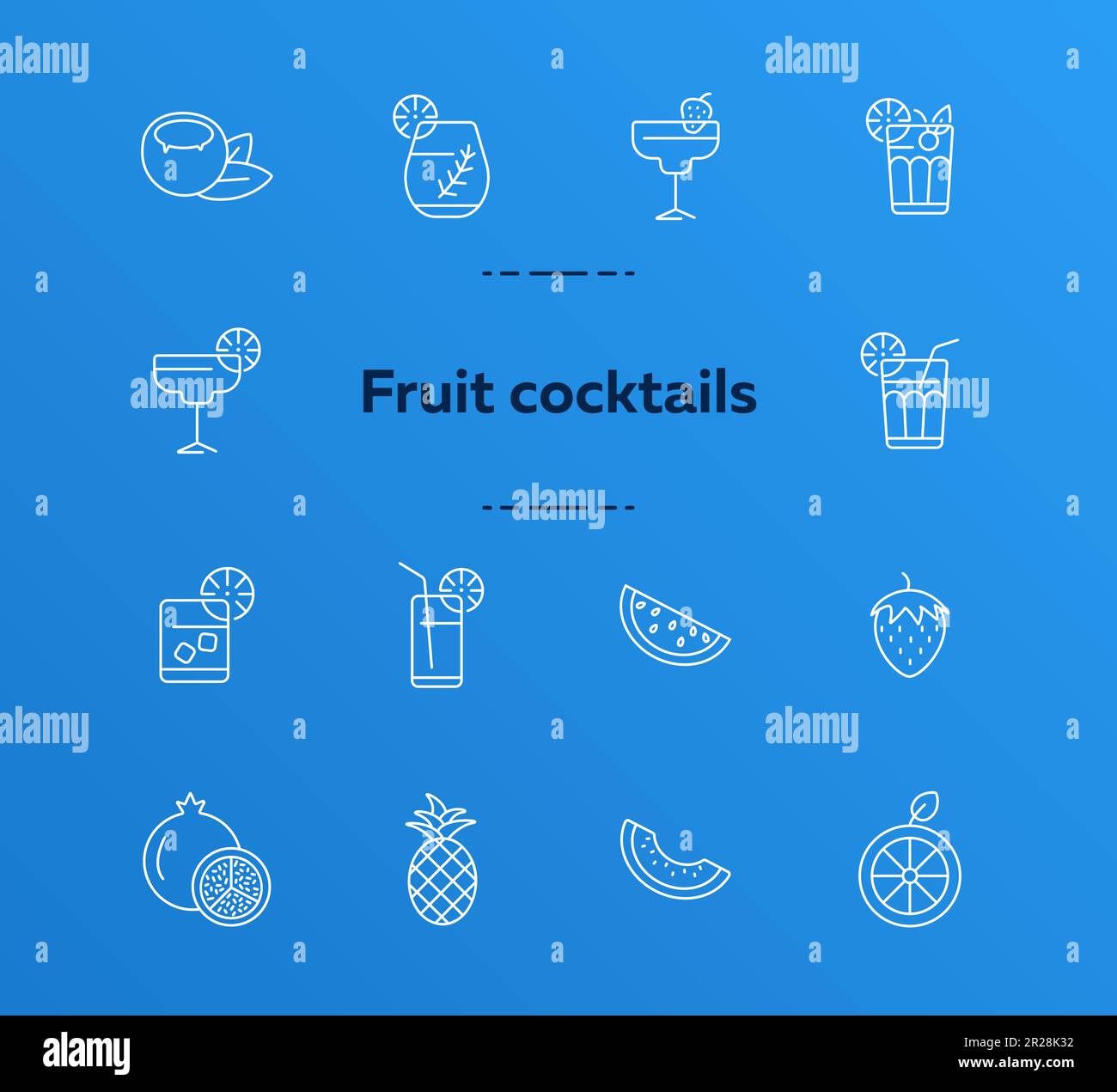 Fruit cocktails icons Stock Vector Image & Art - Alamy