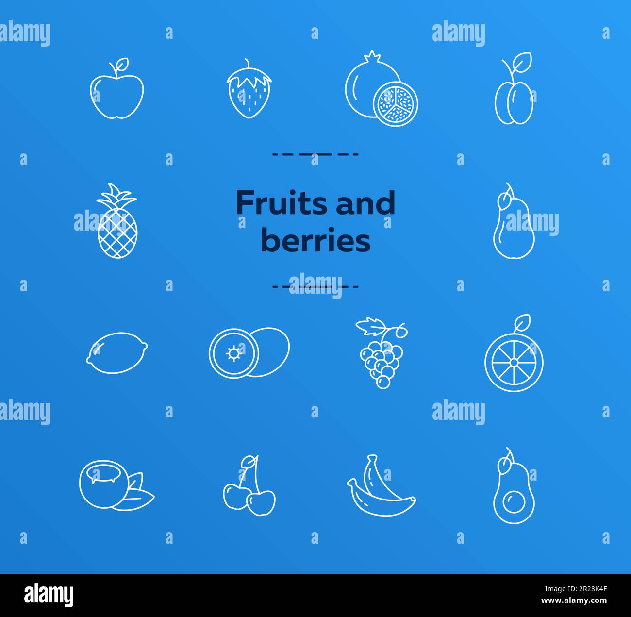 Fruits and berries icons Stock Vector Image & Art - Alamy