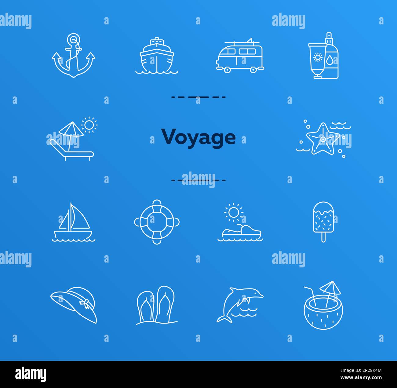 Voyage line icon set Stock Vector Image & Art - Alamy