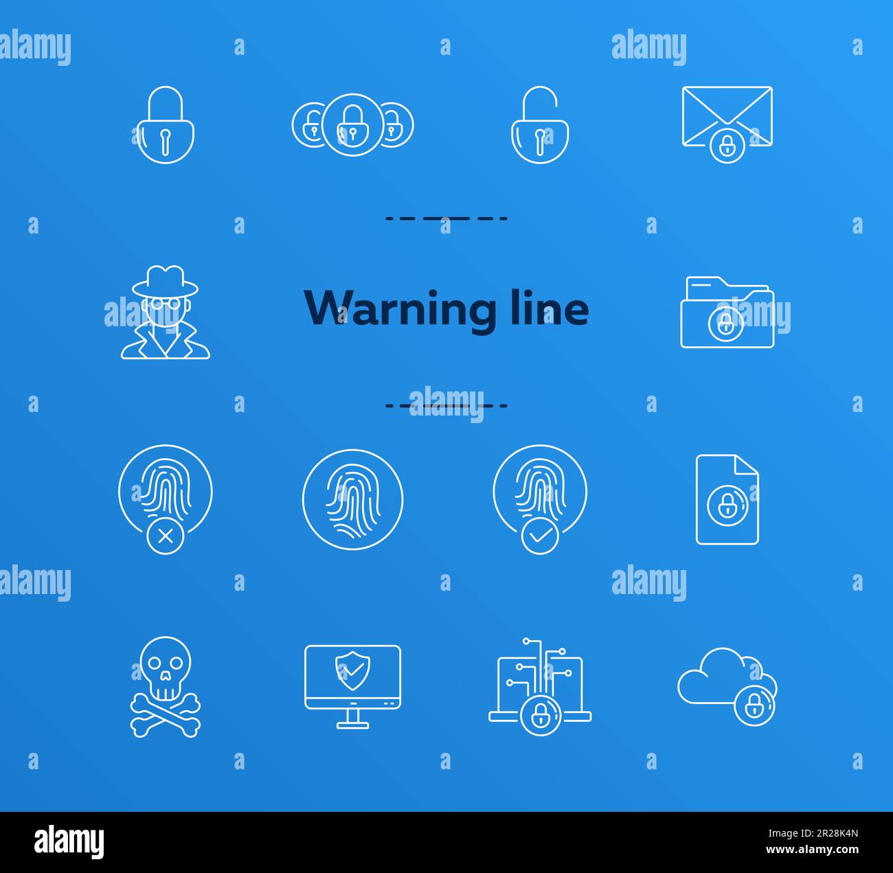 Warning line icons Stock Vector Image & Art - Alamy