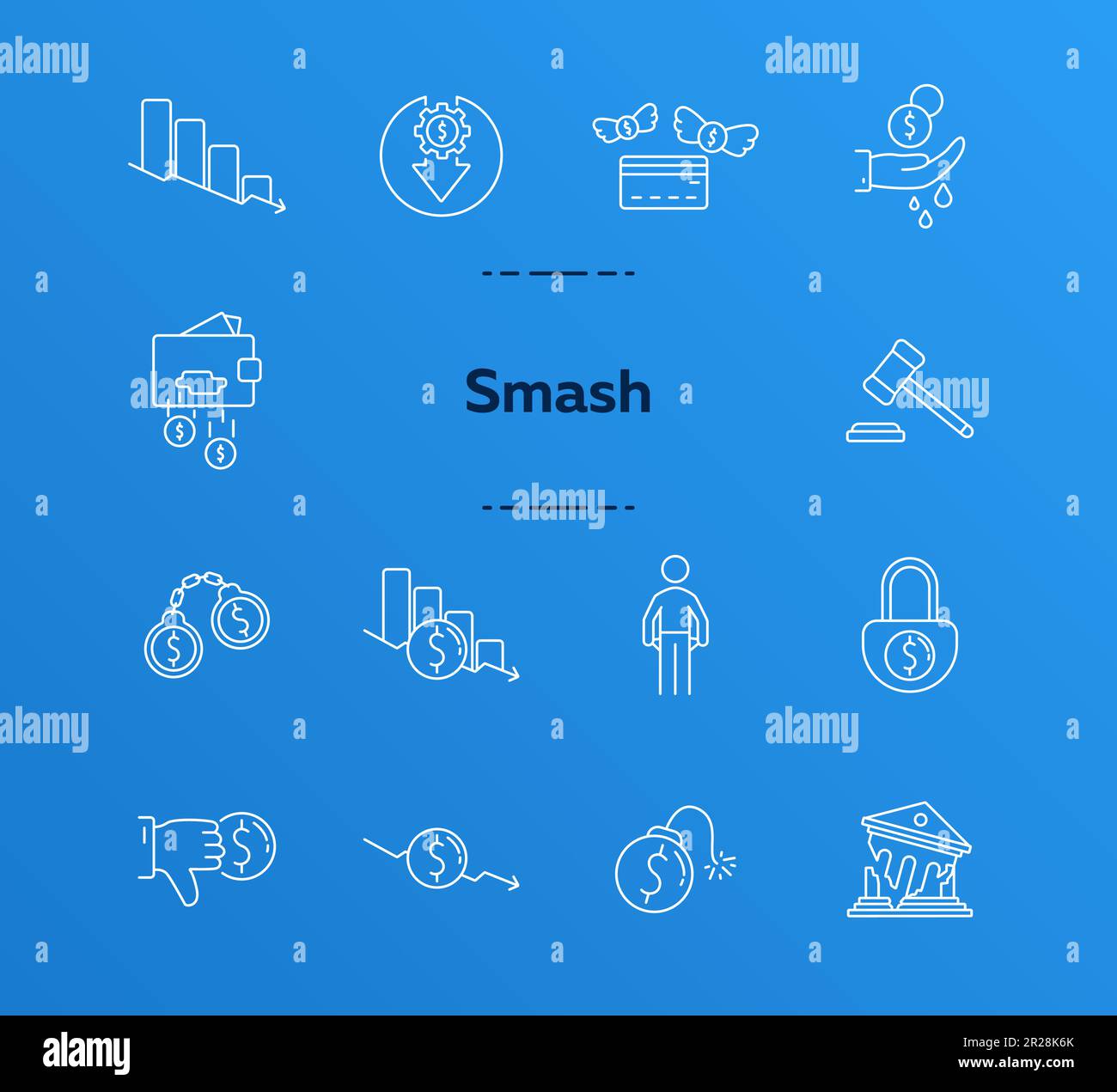 Smash line icon set Stock Vector Image & Art - Alamy
