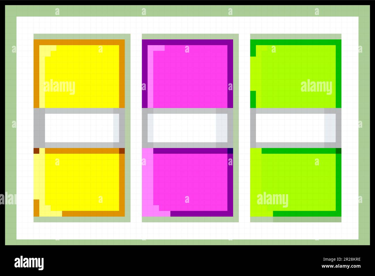 paper note sticker game pixel art vector illustration Stock Vector ...