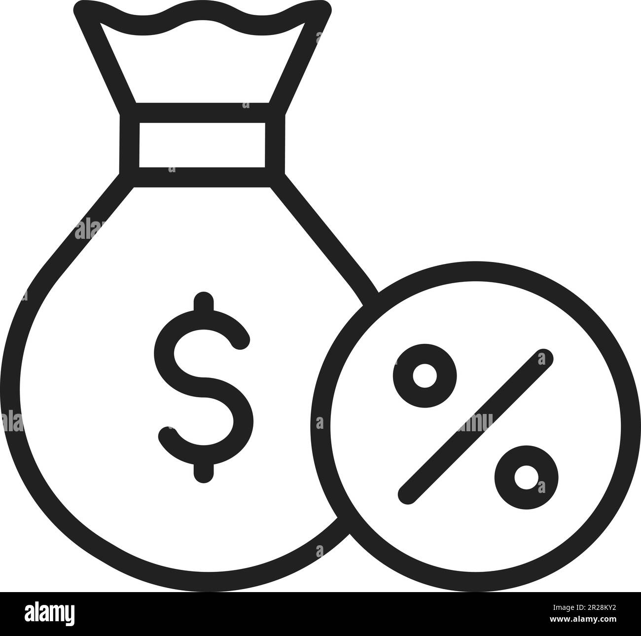 Discount rate line icon Black and White Stock Photos & Images - Alamy