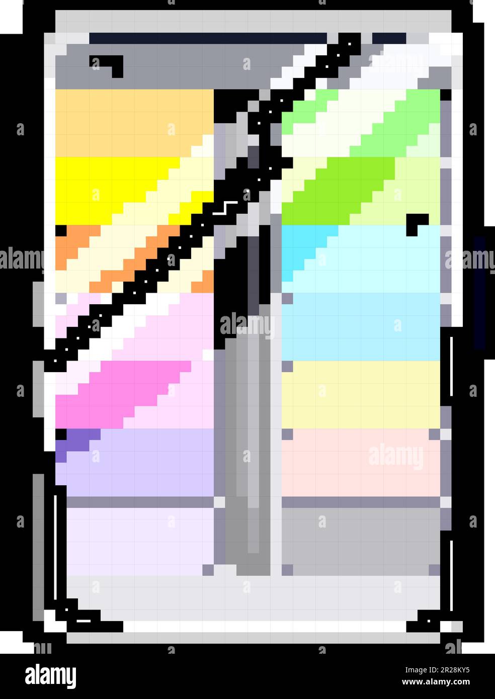 color paint watercolor game pixel art vector illustration Stock Vector ...