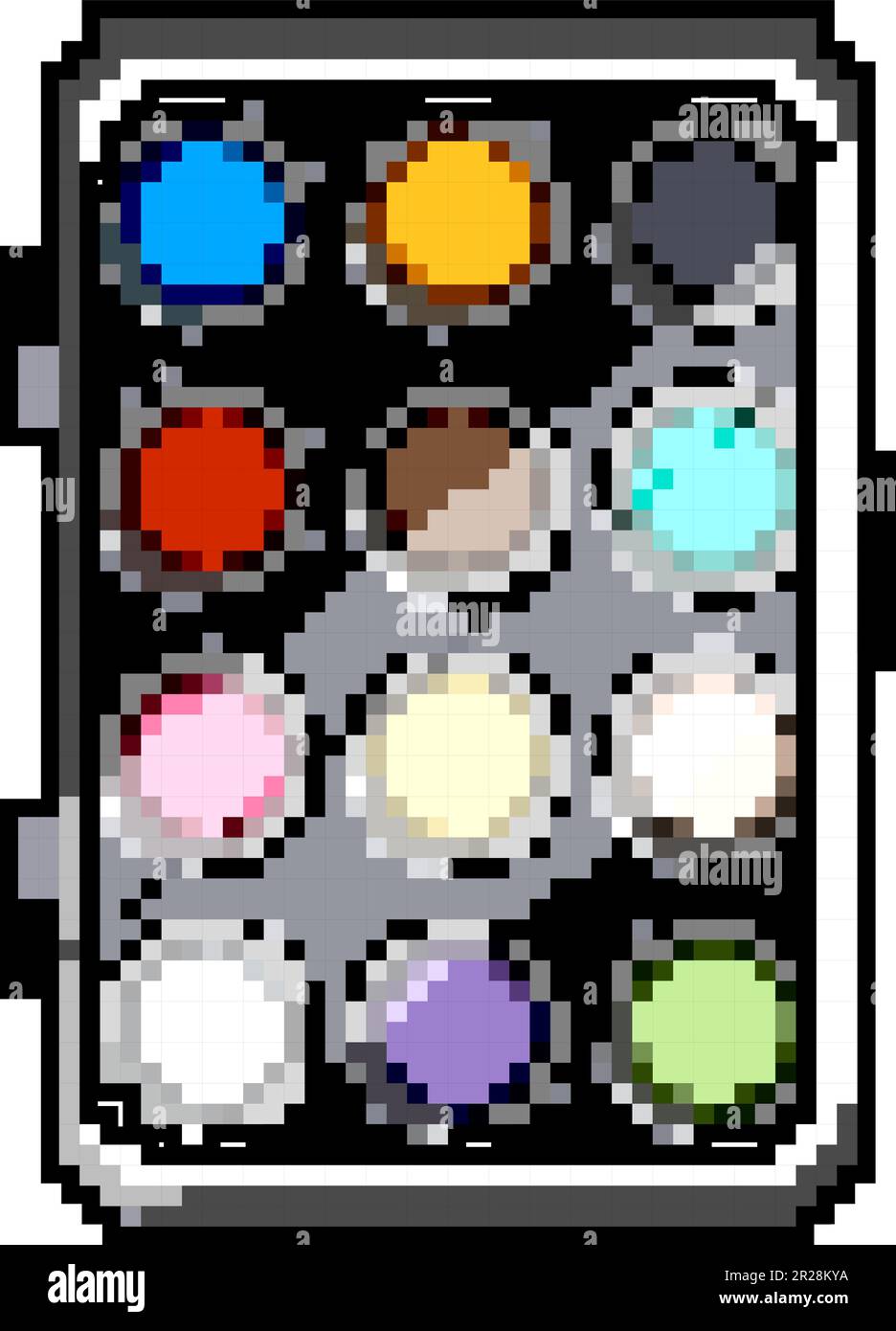 drawing paint watercolor game pixel art vector illustration Stock ...