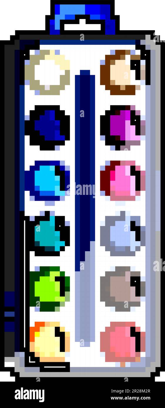 creative paint watercolor game pixel art vector illustration Stock ...