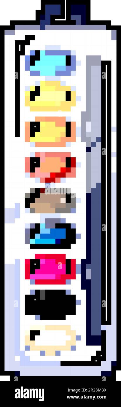 brush paint watercolor game pixel art vector illustration Stock Vector ...