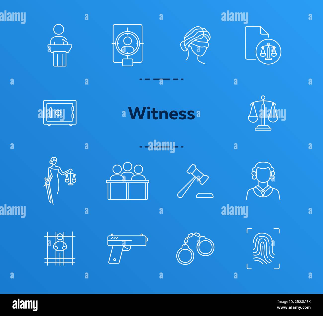 Witness line icon set Stock Vector Image & Art - Alamy