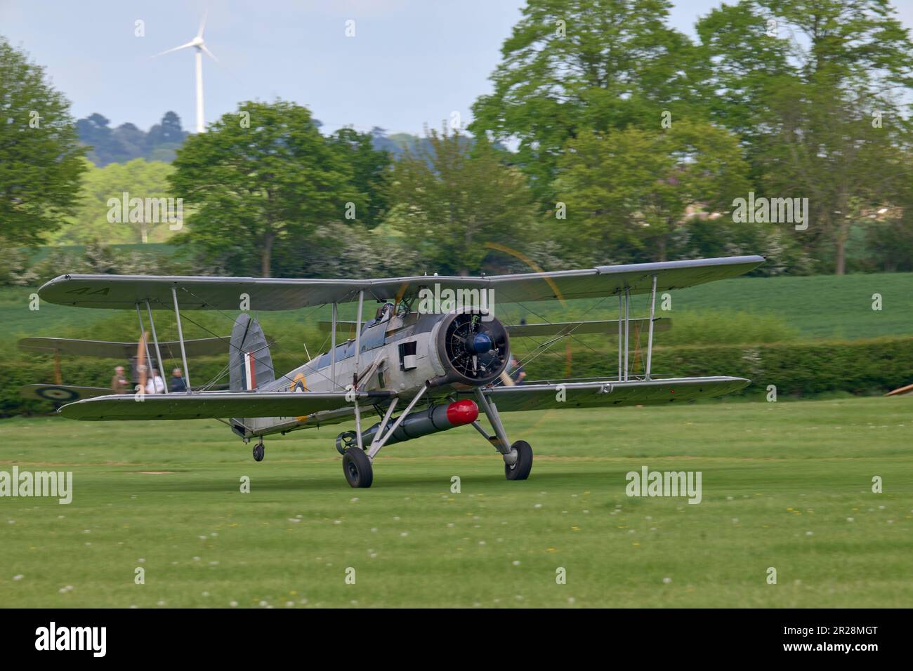 Fairey Swordfish Mk1 taking off at Old Warden airfield Stock Photo - Alamy