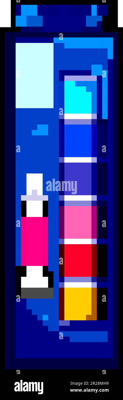 colorful paint watercolor game pixel art vector illustration Stock ...