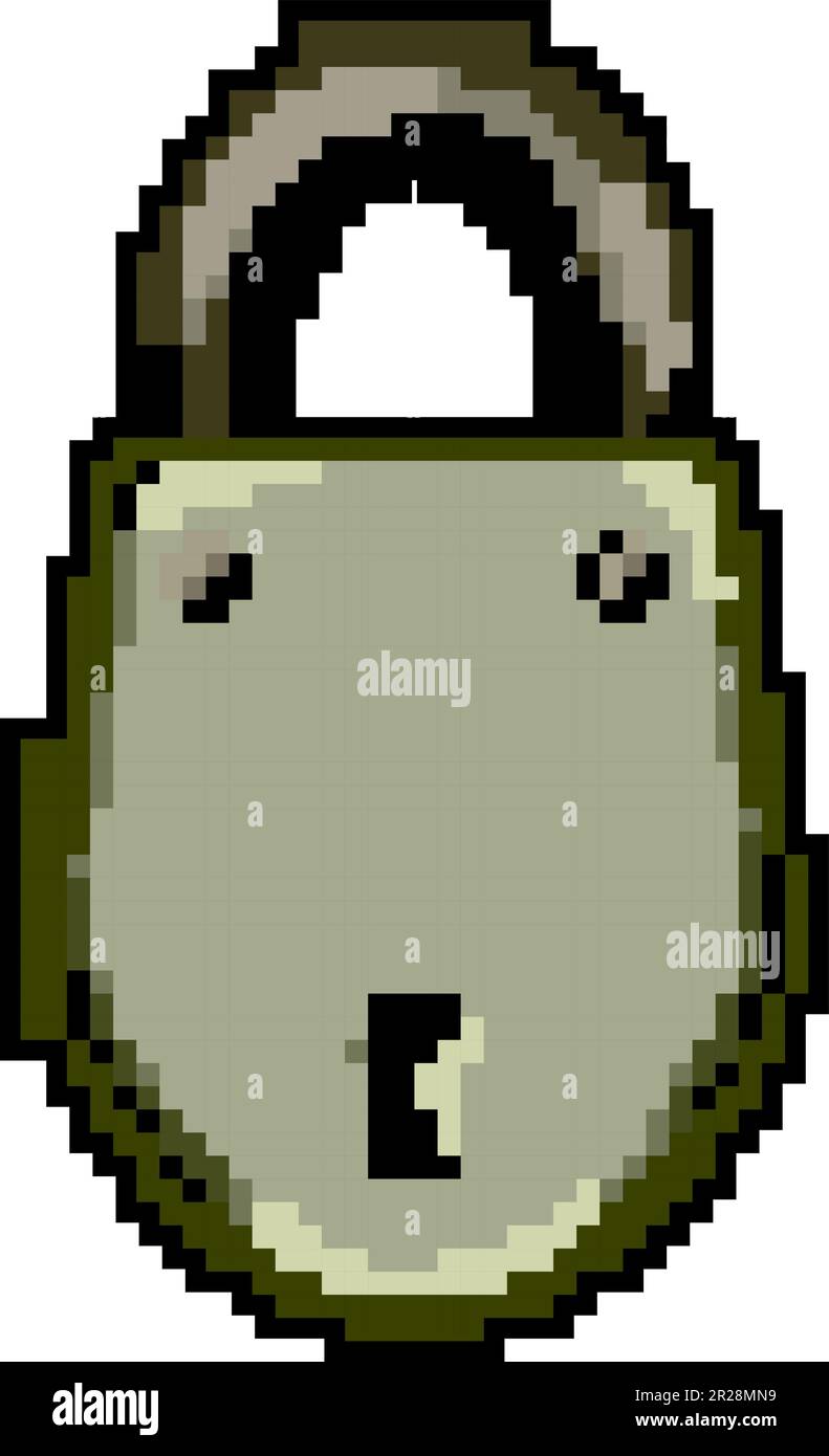 safety padlock vintage game pixel art vector illustration Stock Vector ...