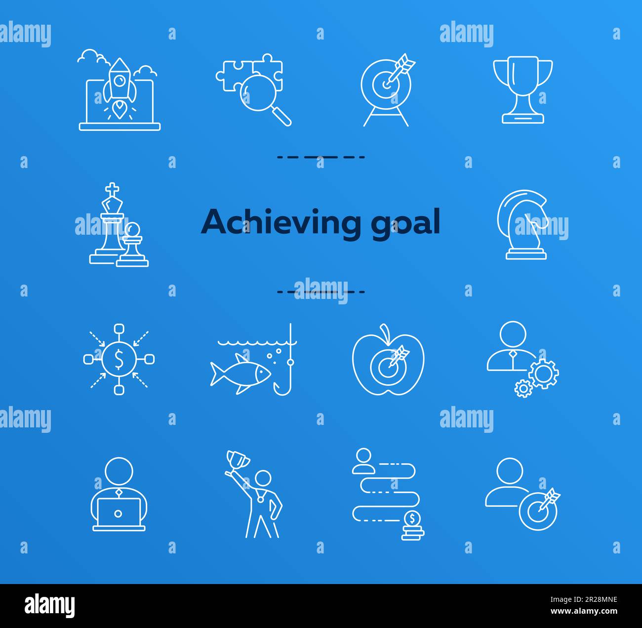 Achieving goal icon set Stock Vector Image & Art - Alamy