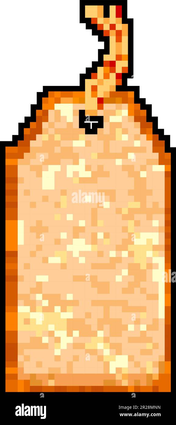 vintage paper tag game pixel art vector illustration Stock Vector Image ...