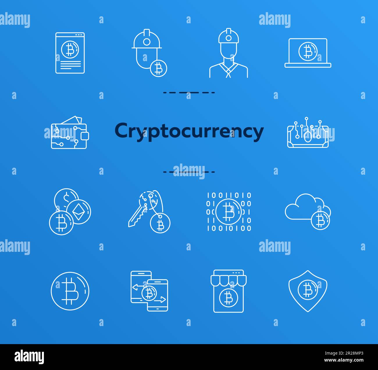 Cryptocurrency concept line icons Stock Vector Images - Alamy