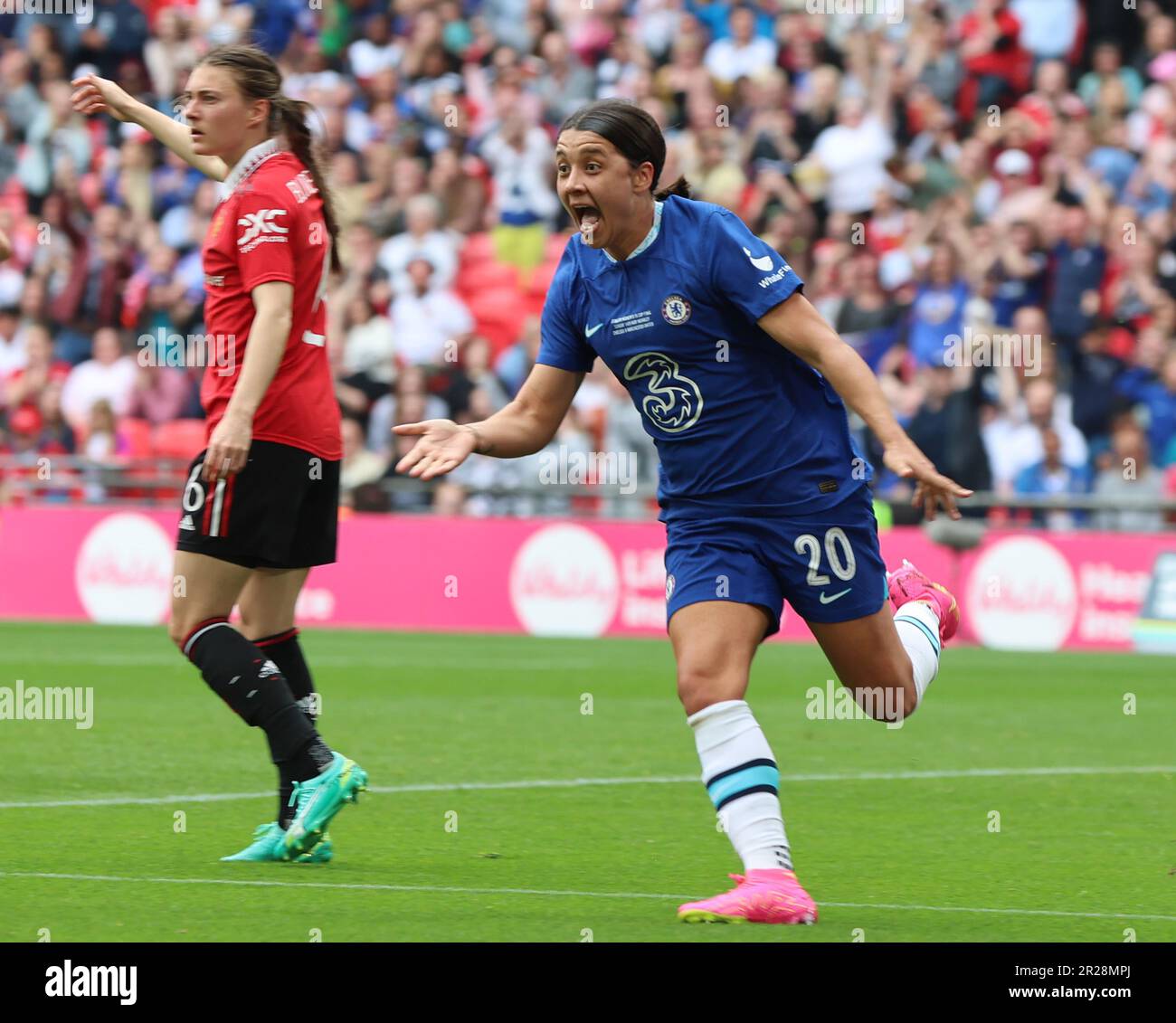 Chelsea Women Sam Kerr celebrates her goal during Vitality Women's FA ...