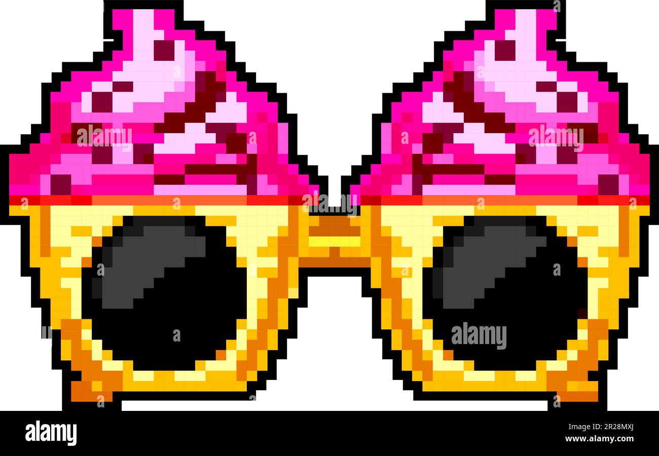 eye party glasses game pixel art vector illustration Stock Vector Image ...