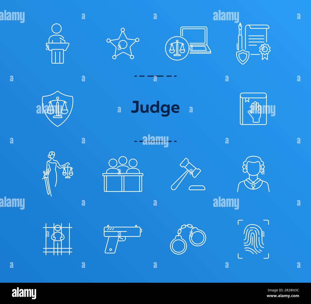 Judge line icon set Stock Vector Image & Art - Alamy