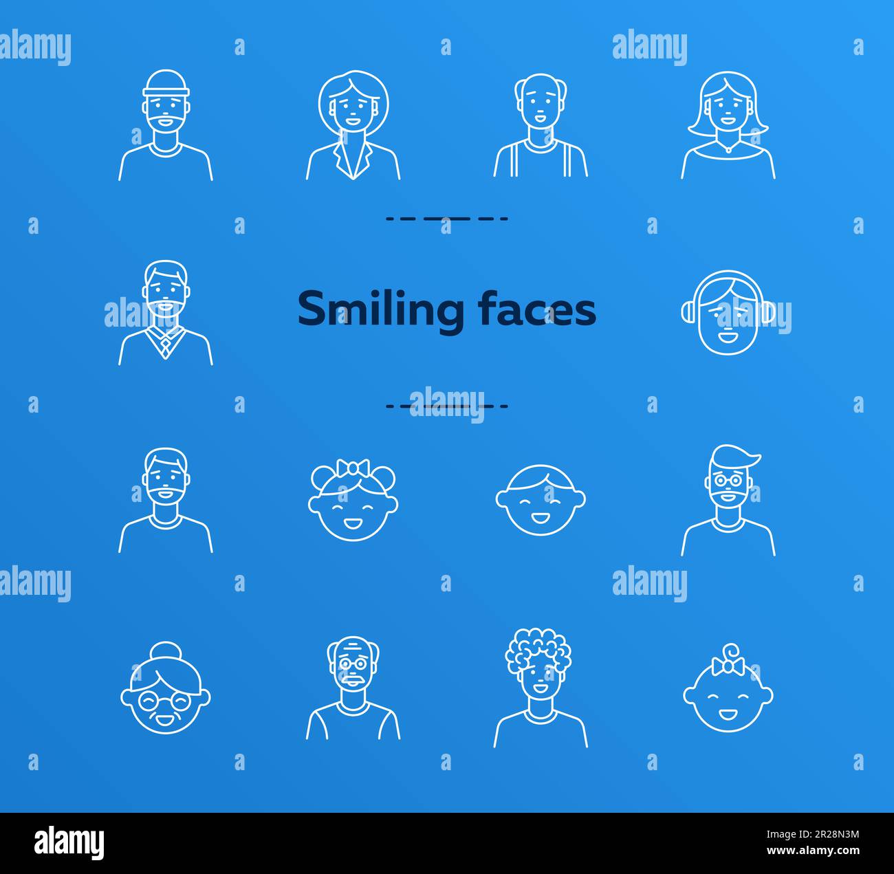 Smiling faces icons Stock Vector Image & Art - Alamy