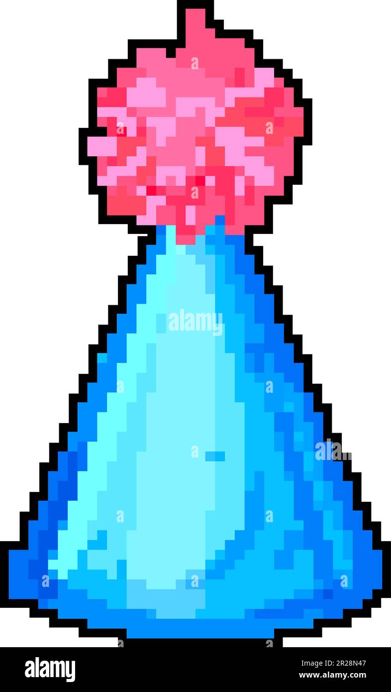 happy party hat game pixel art vector illustration Stock Vector Image ...