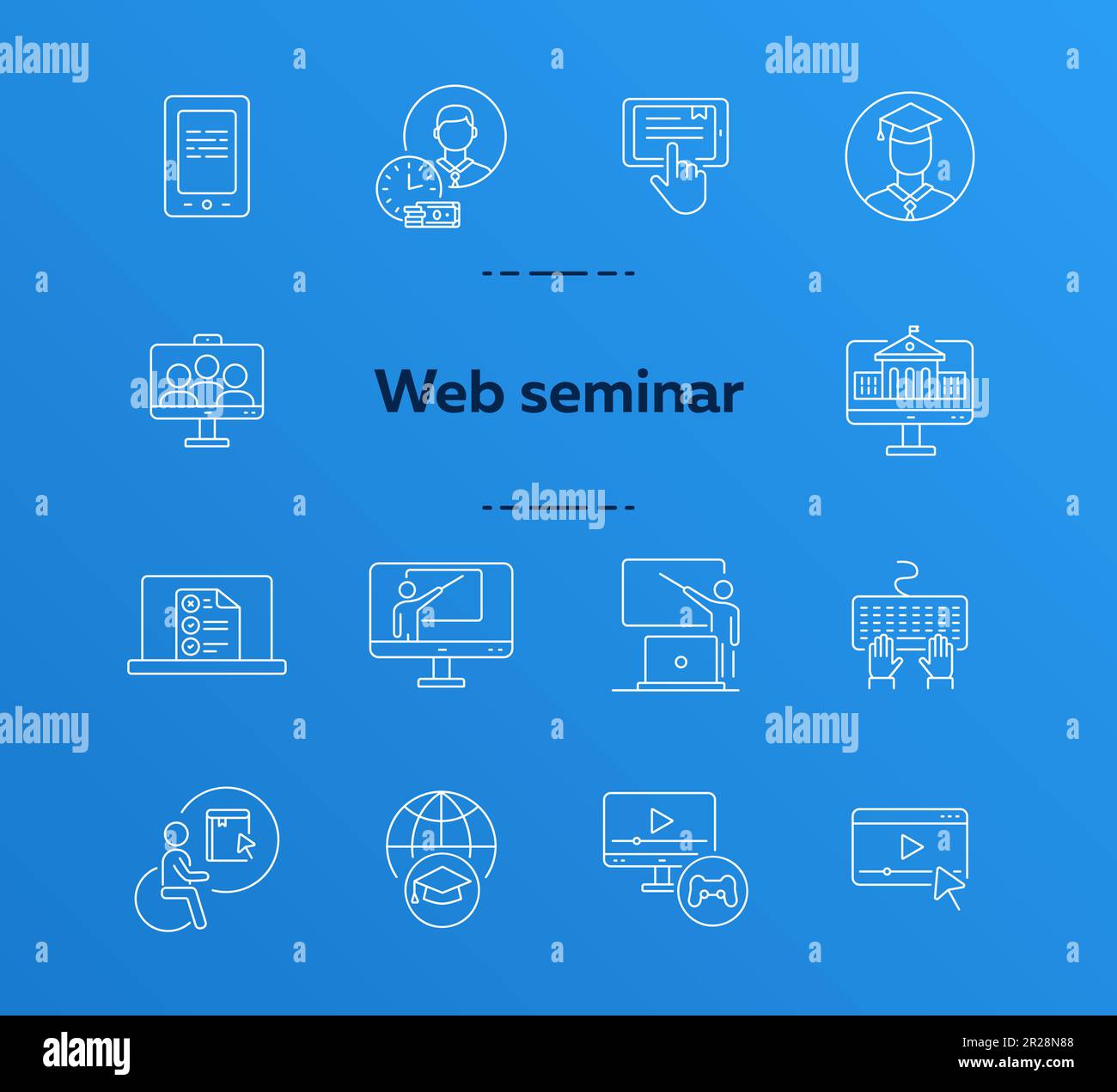 Web teacher line icon set Stock Vector Image & Art - Alamy