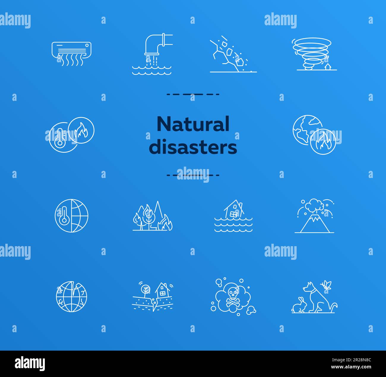 Natural disasters icons Stock Vector Image & Art - Alamy
